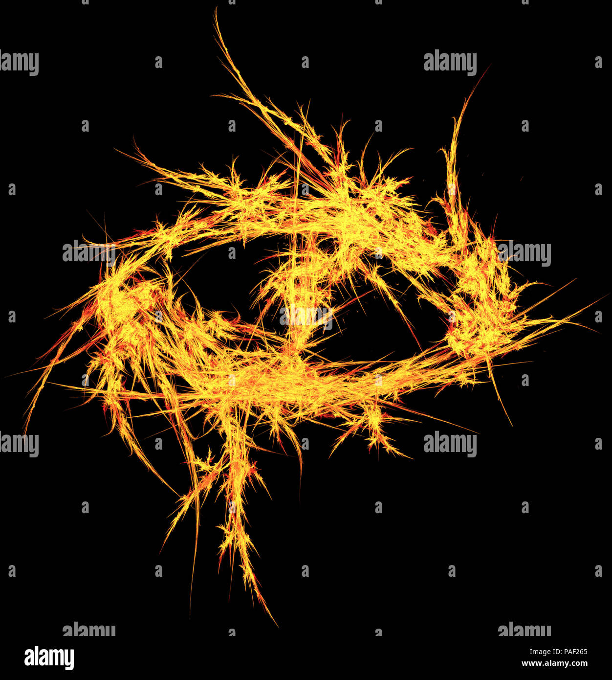 Fire tendril eye shape special effect abstract, dark background ...