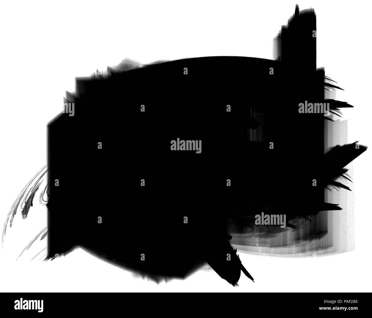 Black ink rectangular sign splash abstract illustration, horizontal ...