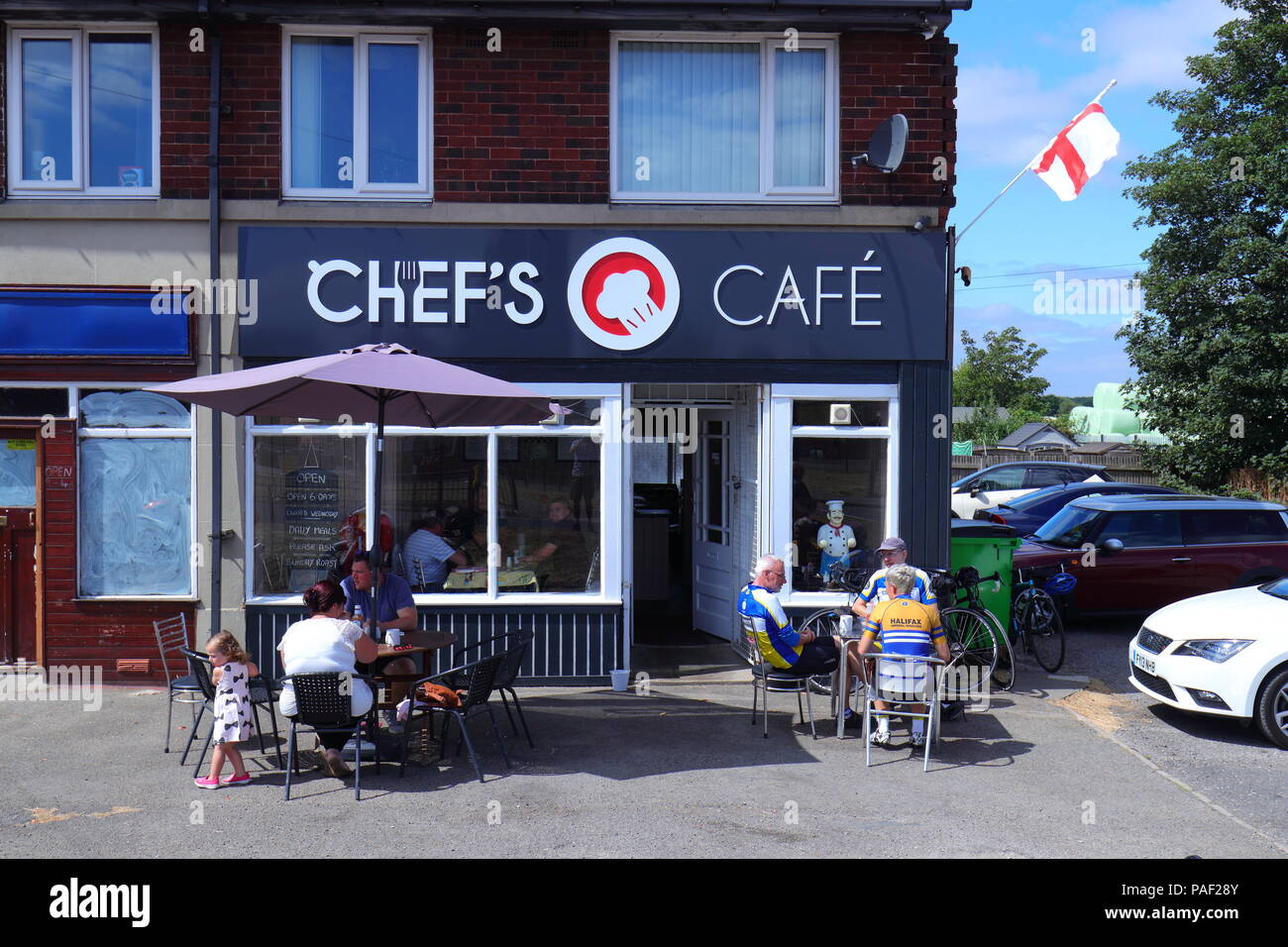 A typical british cafe located near Castleford in West Yorkshire Stock ...