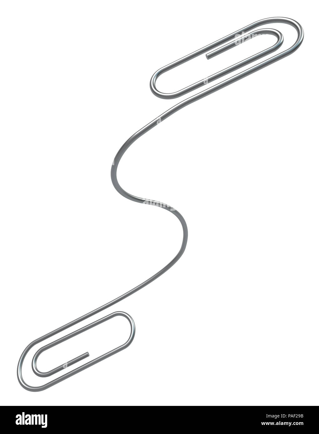 Metal paperclip double office supplies isolated, 3d illustration ...
