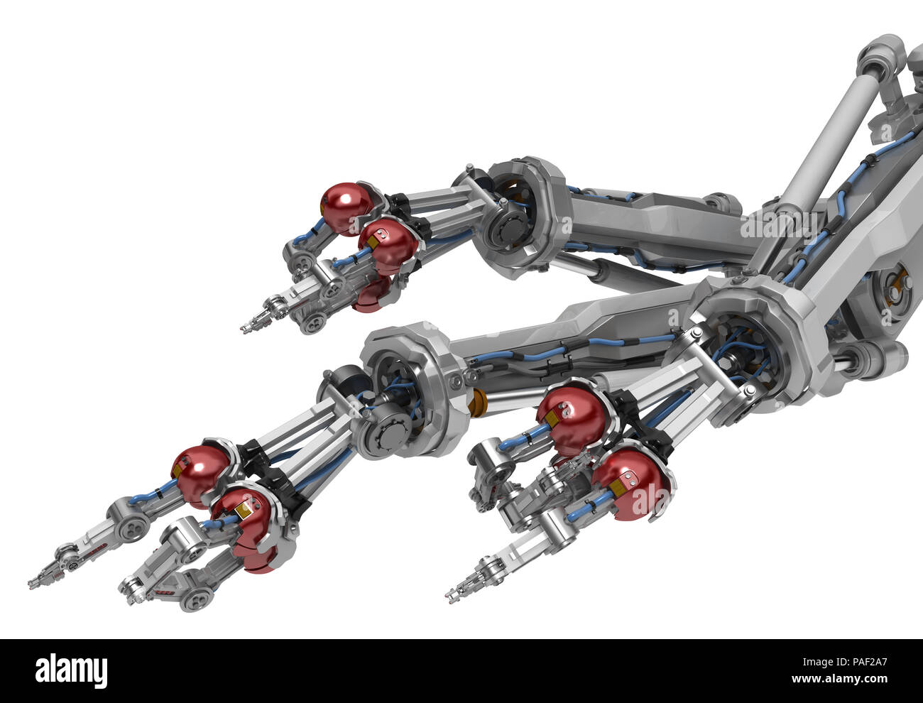 Robotic arm with three fingers, bunch, 3d illustration, horizontal ...