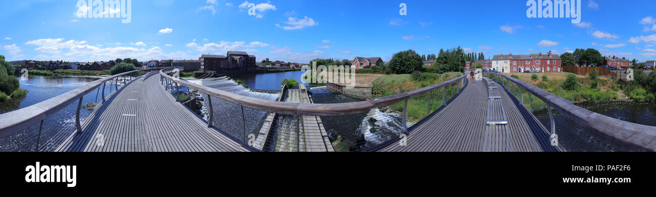 Panorama of the Millennium Footbridge at Castleford in West Yorkshire ...