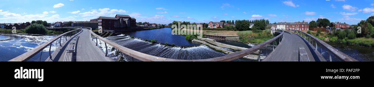 Panorama of the Millennium Footbridge at Castleford in West Yorkshire ...