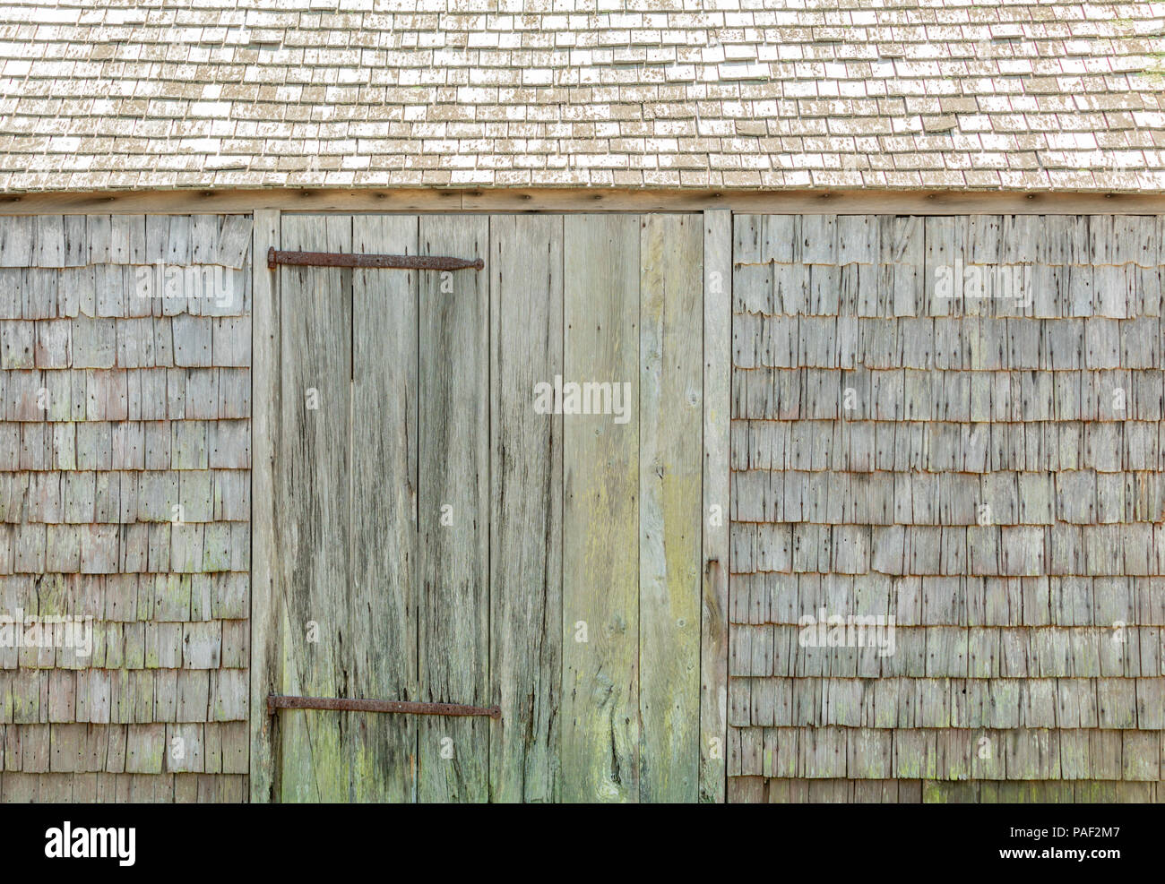 detail image of the side of an old building in East Hampton, NY Stock ...