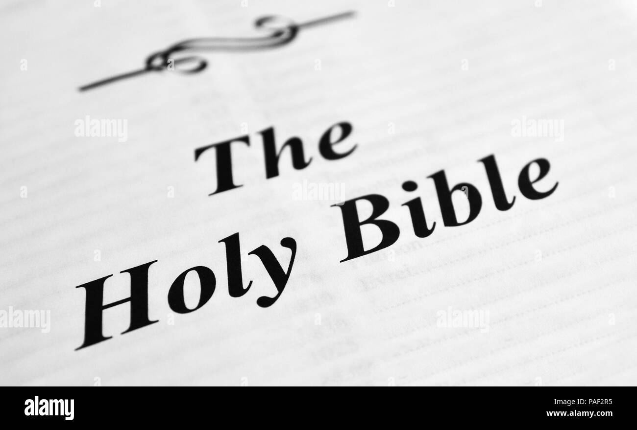 the holy bible title Stock Photo - Alamy