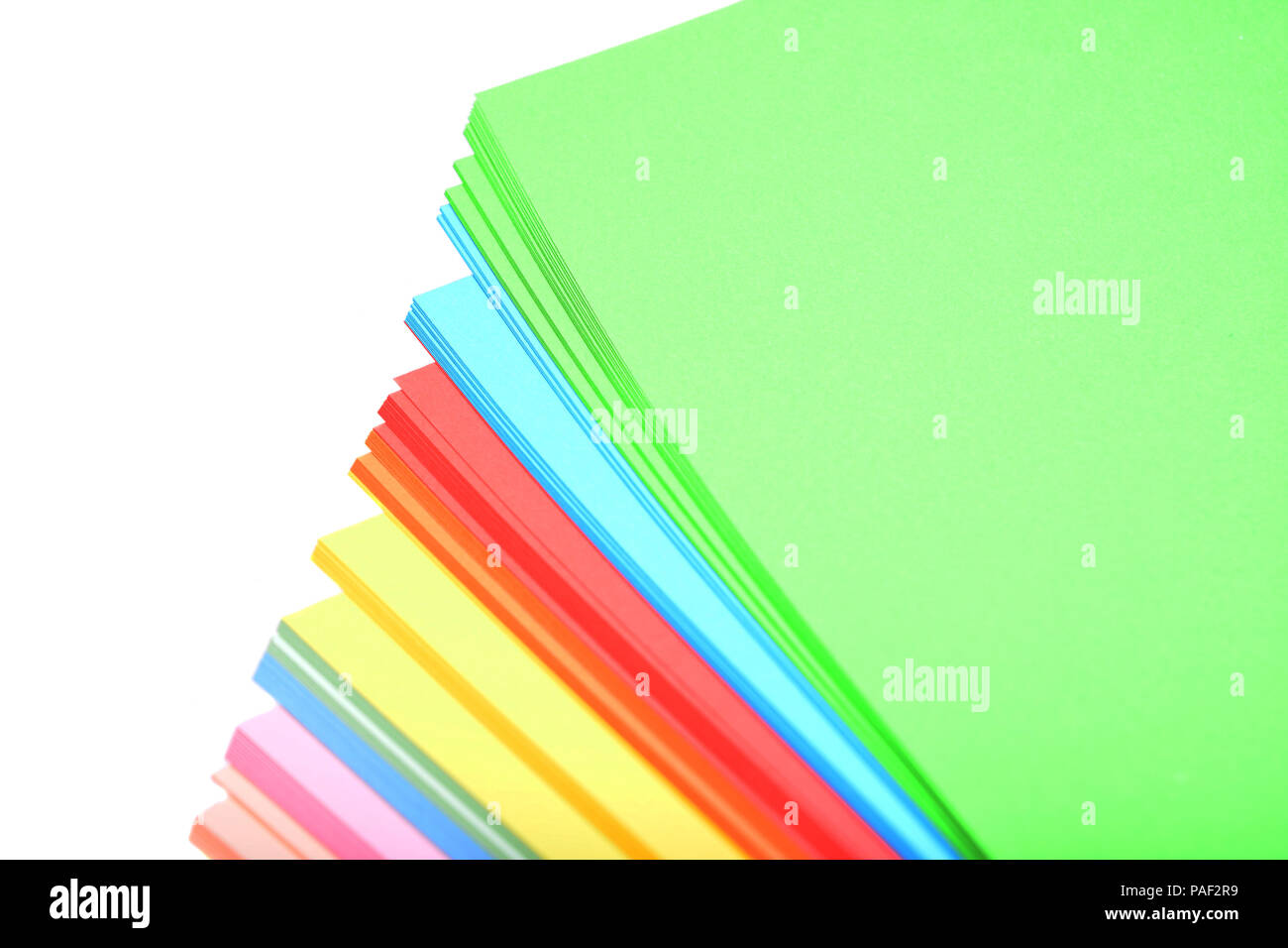 colored paper sheets over white Stock Photo - Alamy