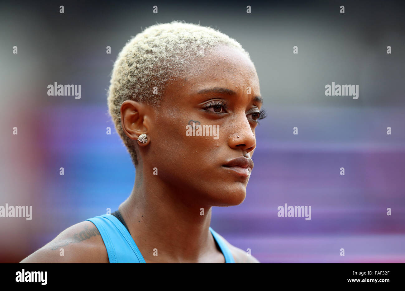 USA's Ce'Aira Brown prior to the Women's 800m during day two of the ...