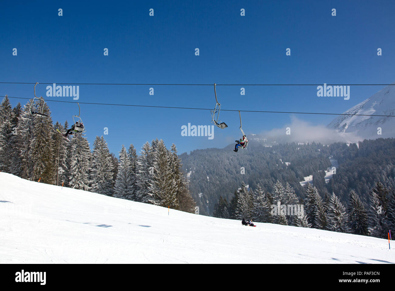 Slope on the skiing resort Amden. Switzerland Stock Photo - Alamy