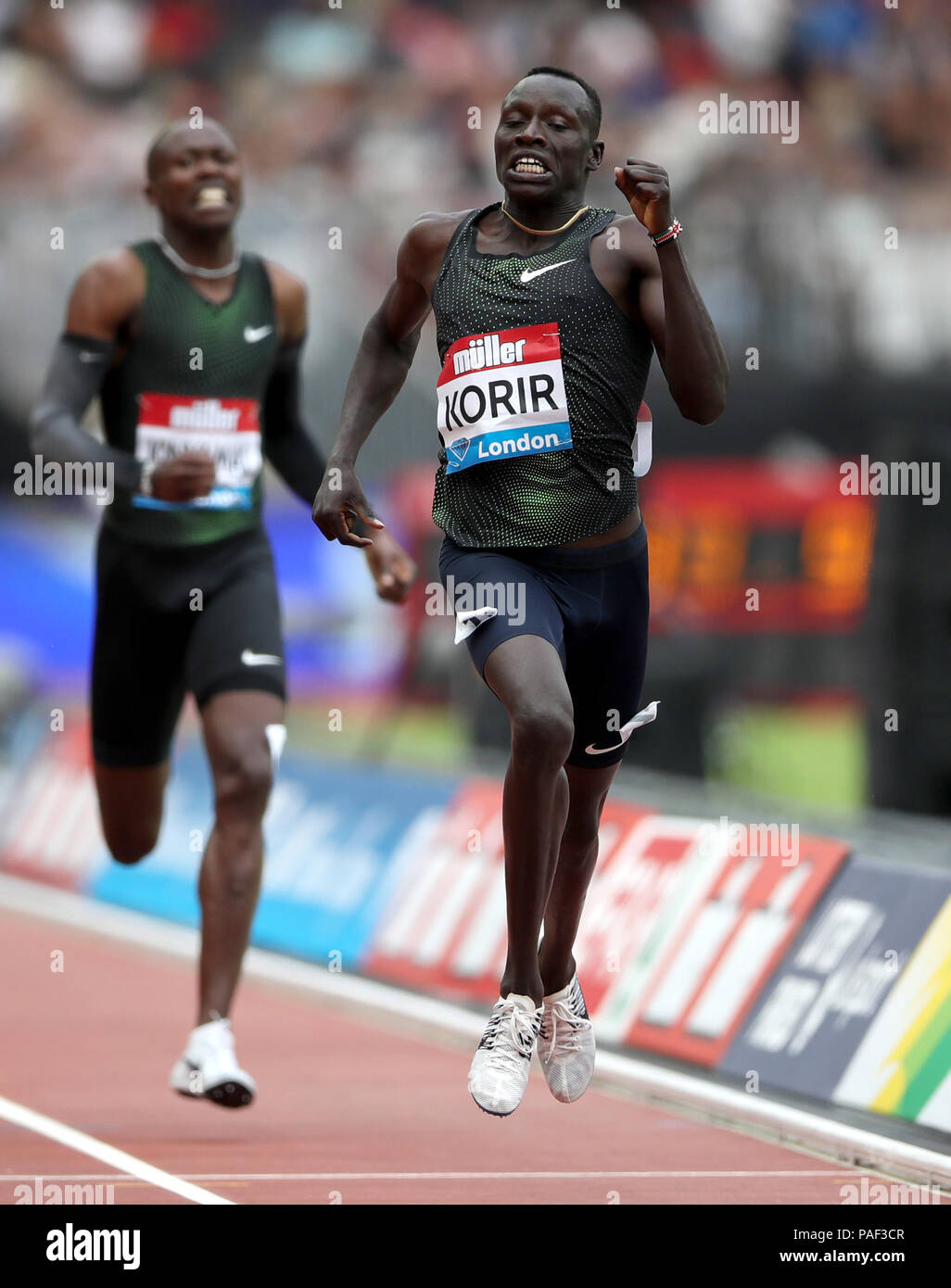 Kenya's Emmanuel Kipkurui (right) wins the Men's 800m during day two of ...