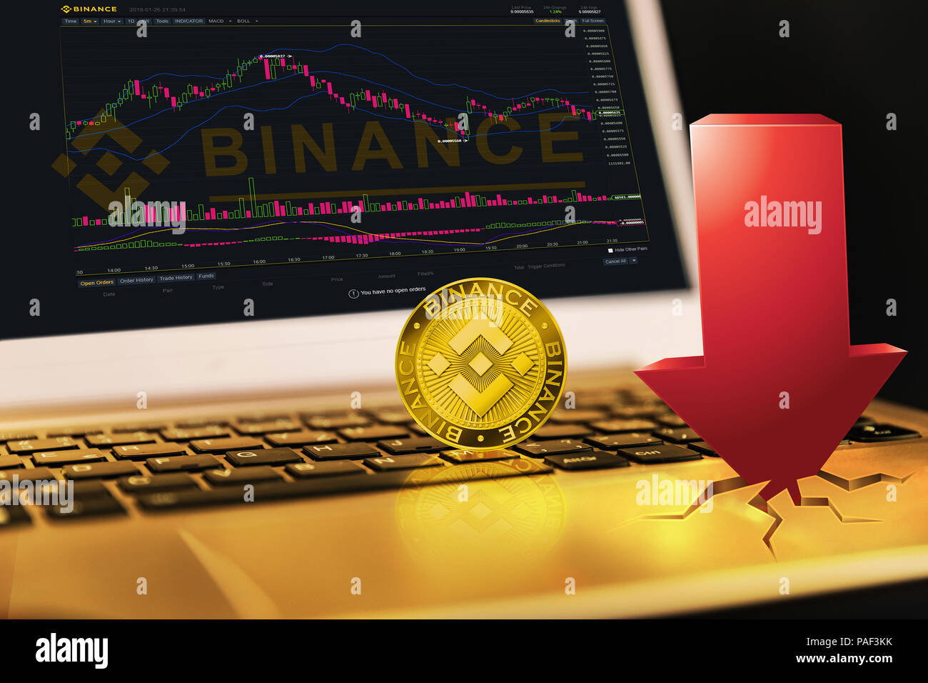 Binance is a finance exchange market. Crypto Currency background ...