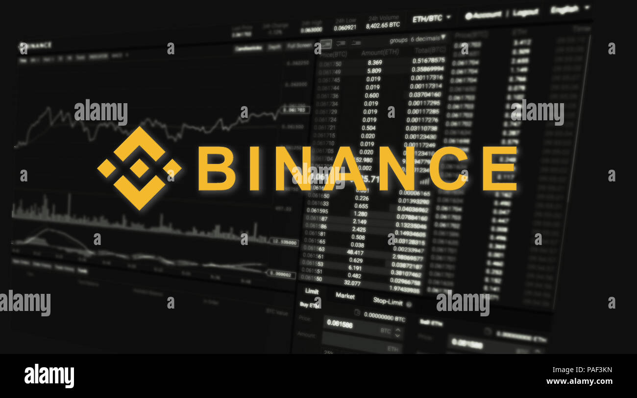 Binance is a finance exchange market. Crypto Currency background ...