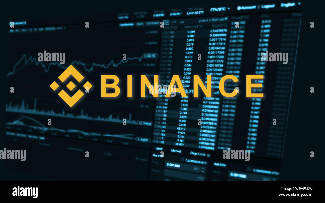 Binance is a finance exchange market. Crypto Currency background ...