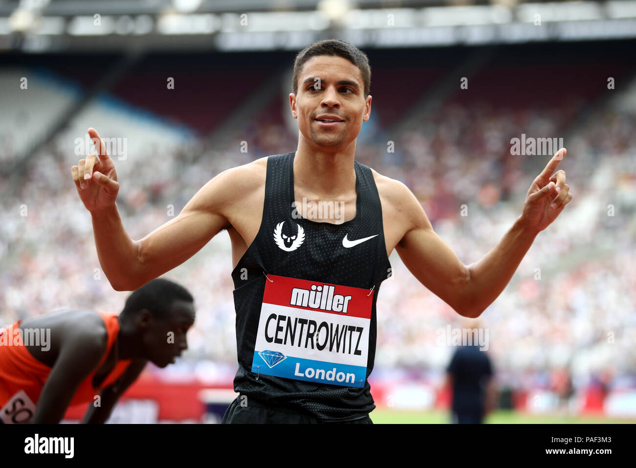 USA"s Matthew Centrowitz celebrates winning the Men's 1500m during day ...