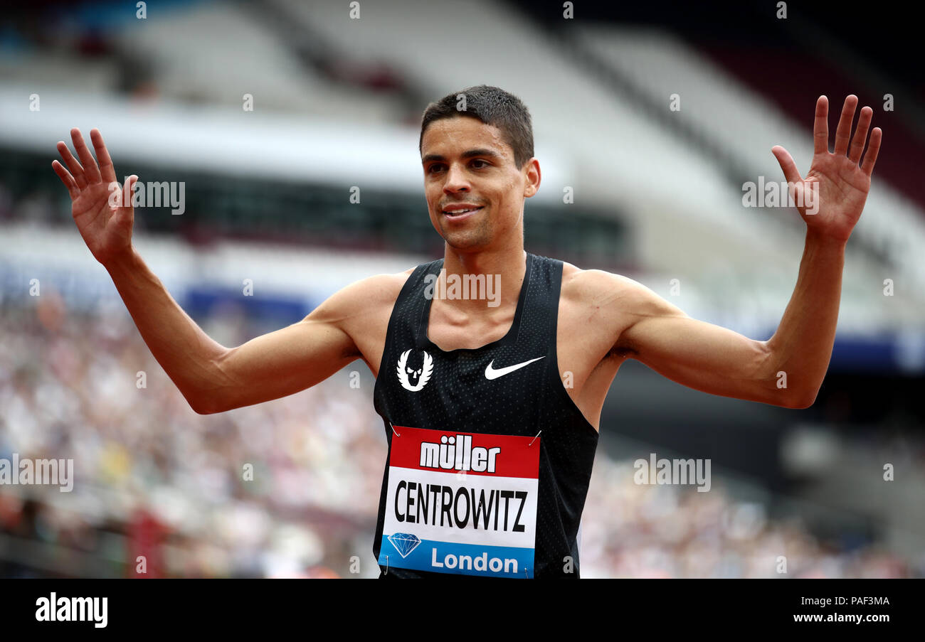 USA"s Matthew Centrowitz celebrates winning the Men's 1500m during day ...