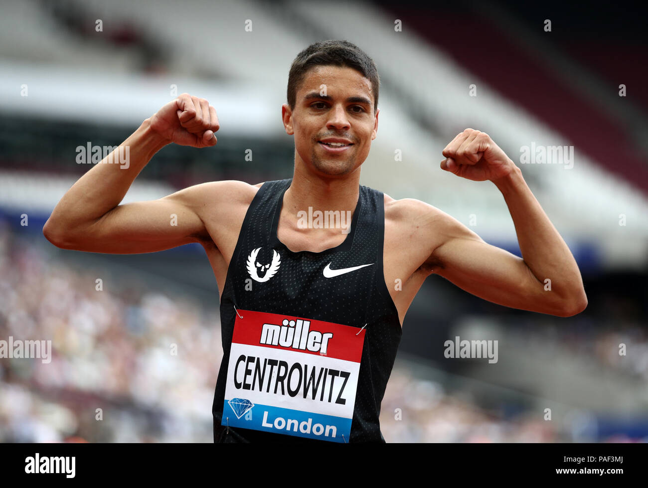 USA"s Matthew Centrowitz celebrates winning the Men's 1500m during day ...