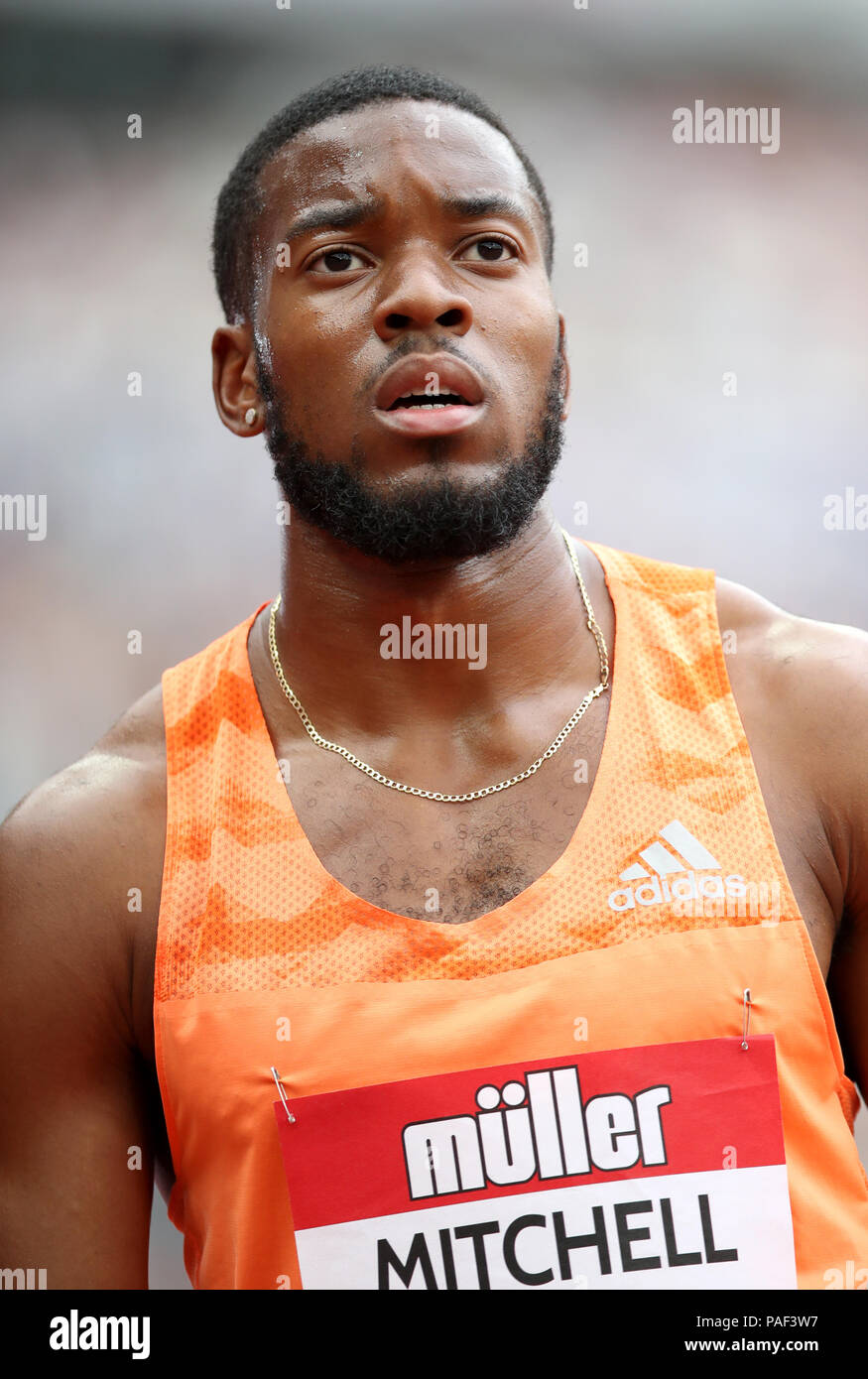 Great Britain's Nethaneel Mitchell Blake reacts after the Men's 200m ...
