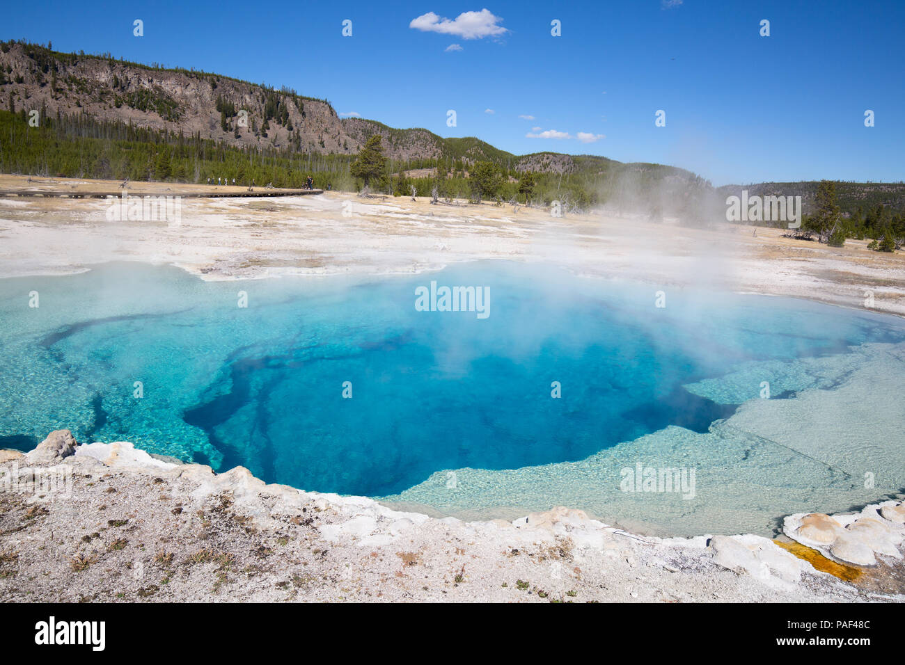 Colorful hot water pool in the Yellowstone National park, USA Stock ...