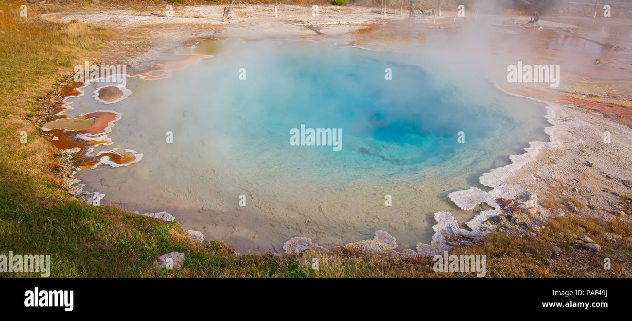 Colorful hot water pool in the Yellowstone National park, USA Stock ...