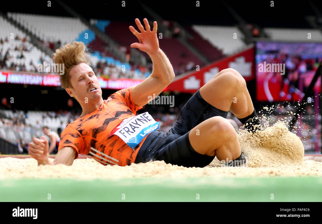 Australia's Henry Frayne competes in the Men's Long Jump during day two ...