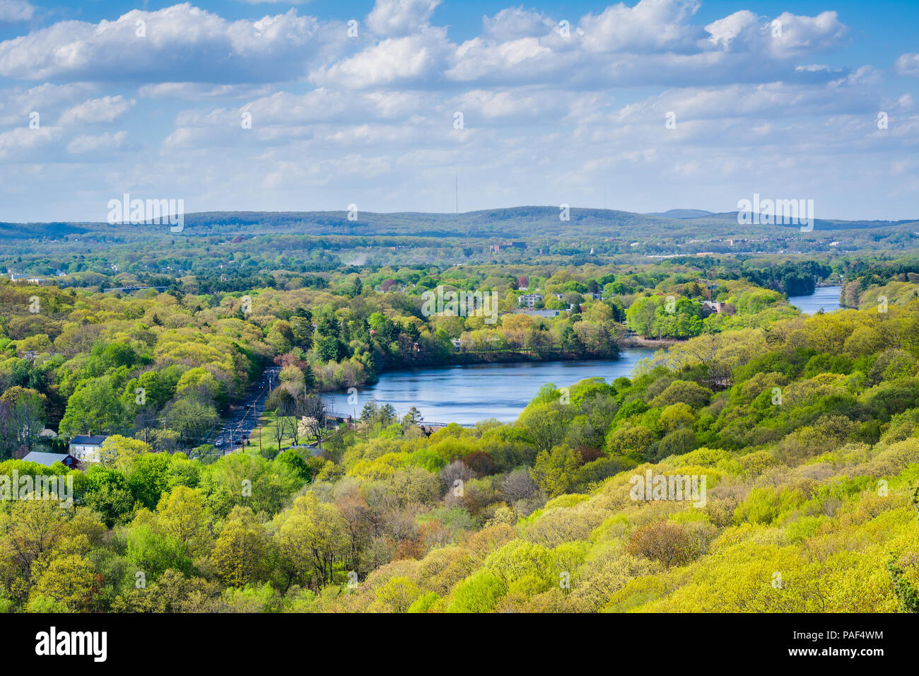 View of the Mill River from East Rock in New Haven, Connecticut Stock ...