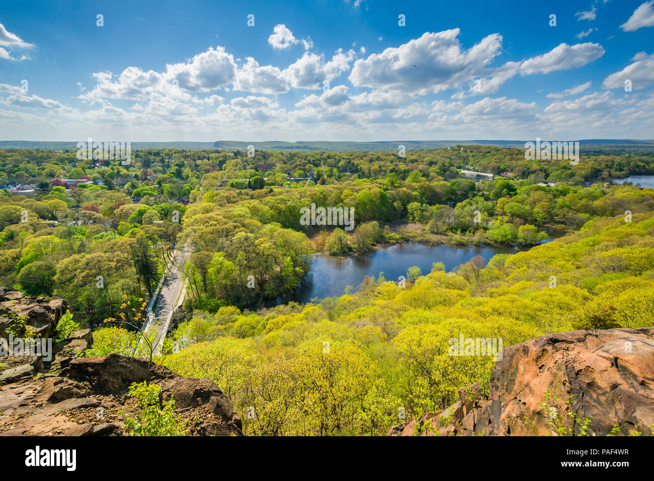 View of the Mill River from East Rock in New Haven, Connecticut Stock ...