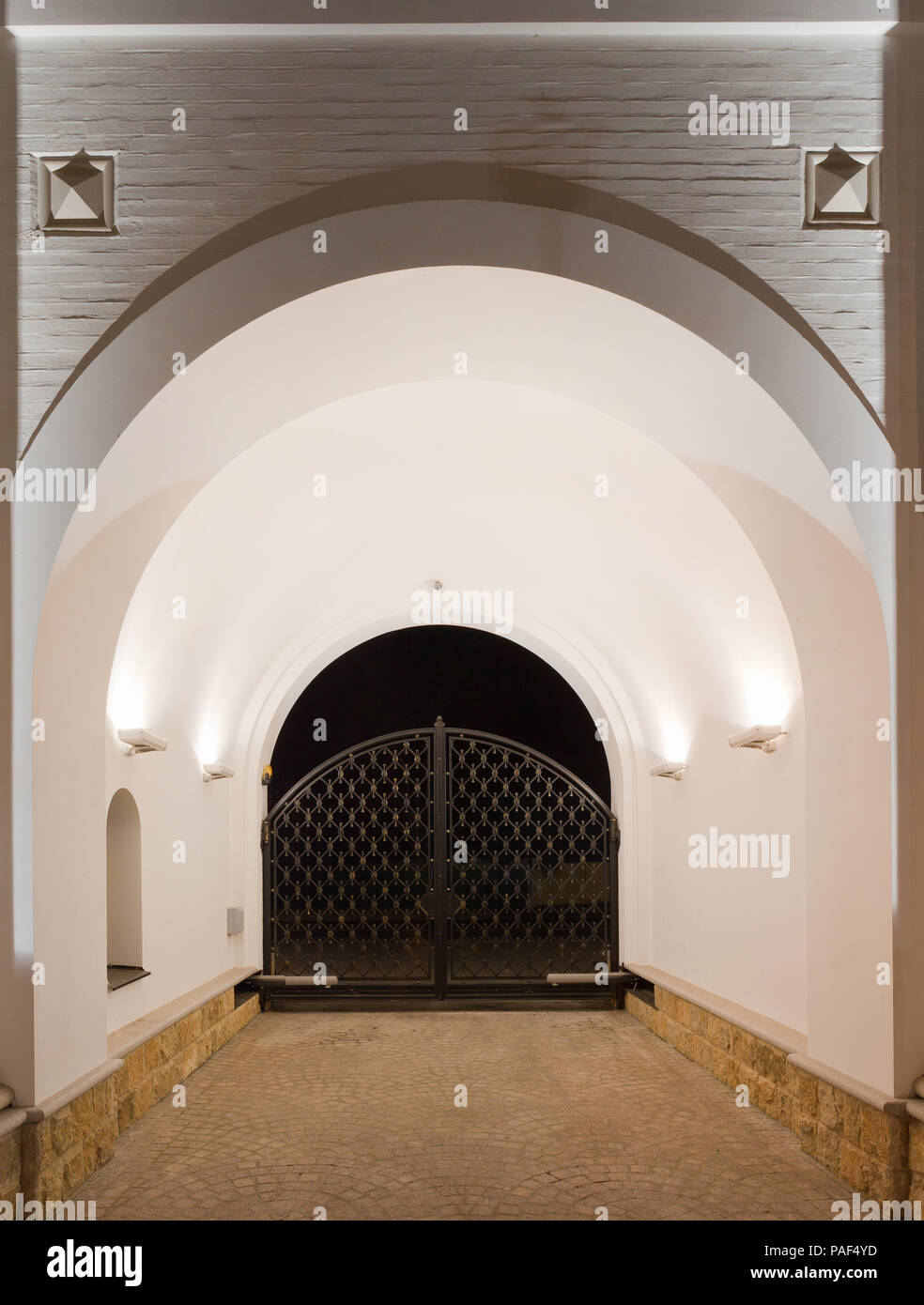 The gate inner space at night Stock Photo - Alamy