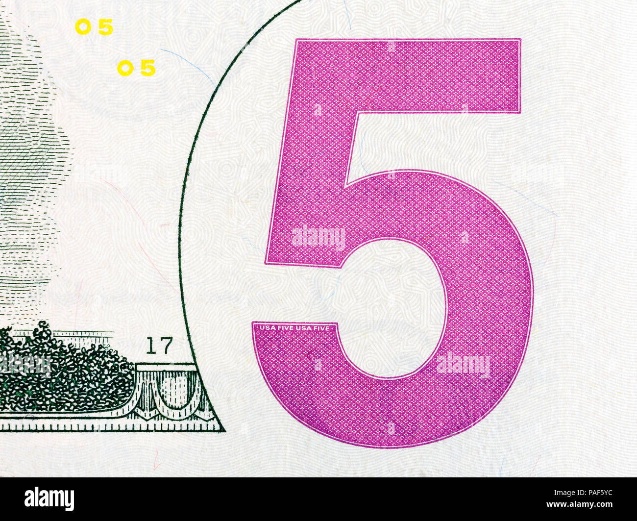 Five american dollars banknote hi-res stock photography and images - Alamy
