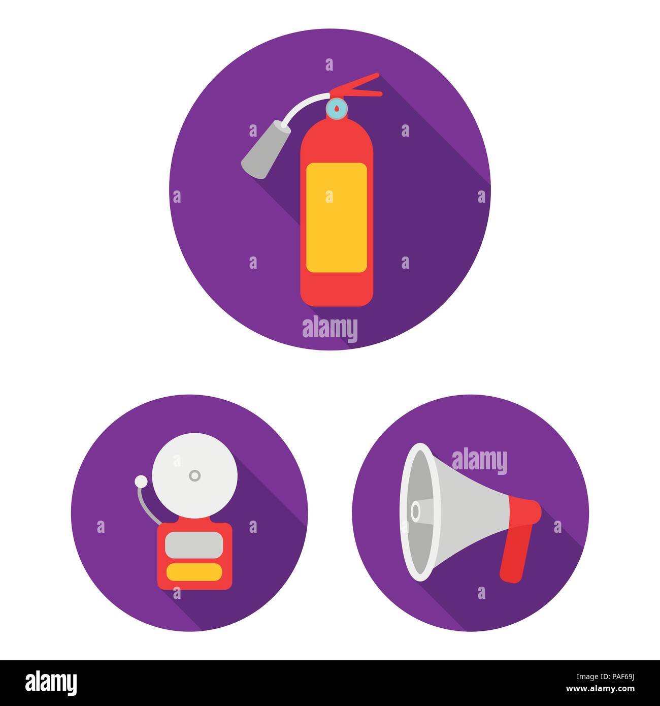 Fire Department flat icons in set collection for design. Firefighters ...
