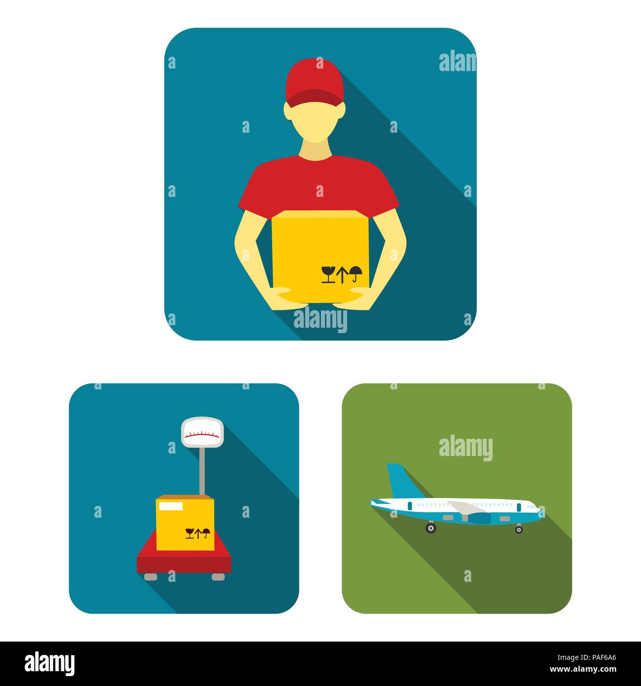 Logistics service flat icons in set collection for design. Logistics ...