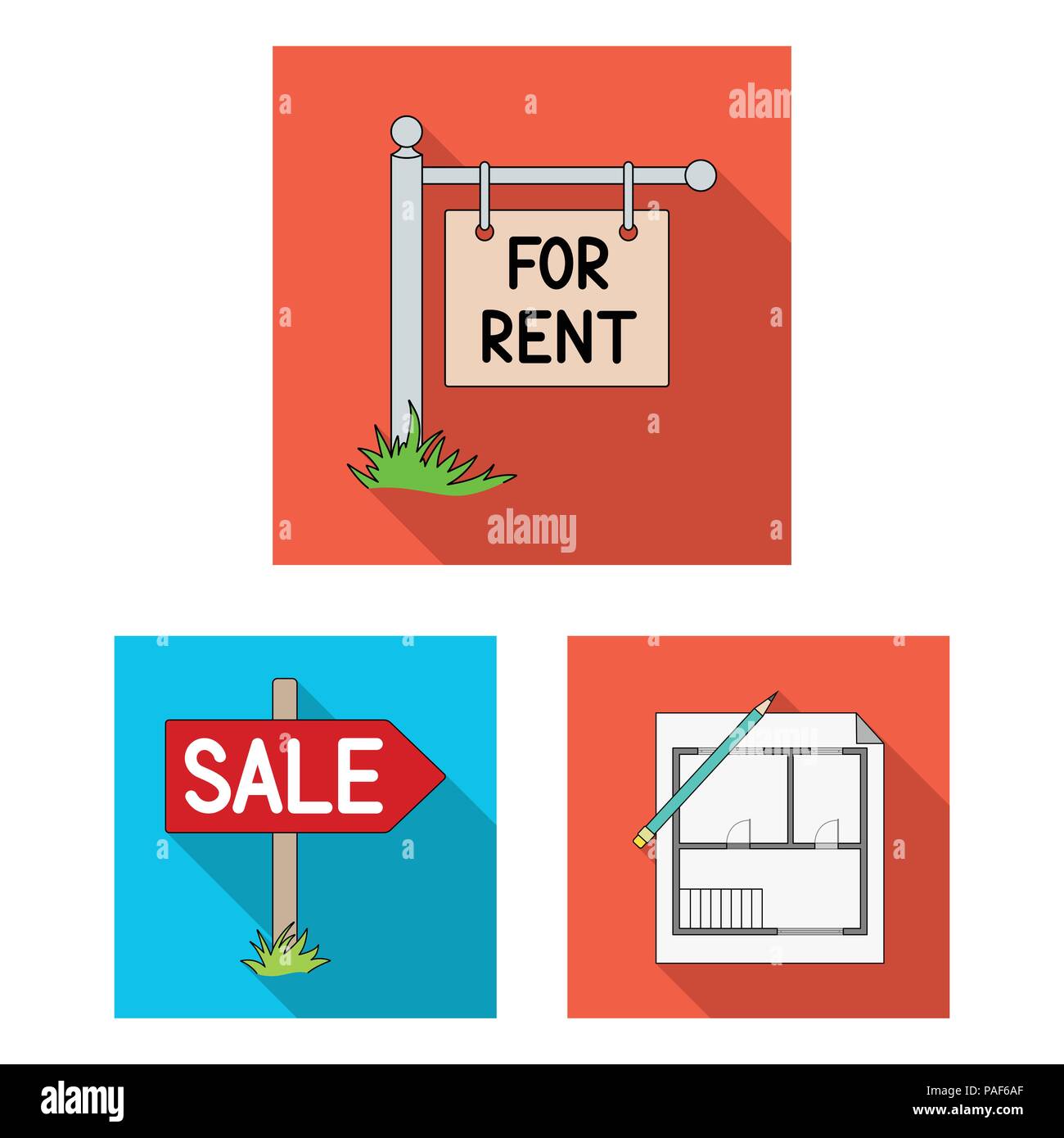 Realtor, agency flat icons in set collection for design. Buying and ...