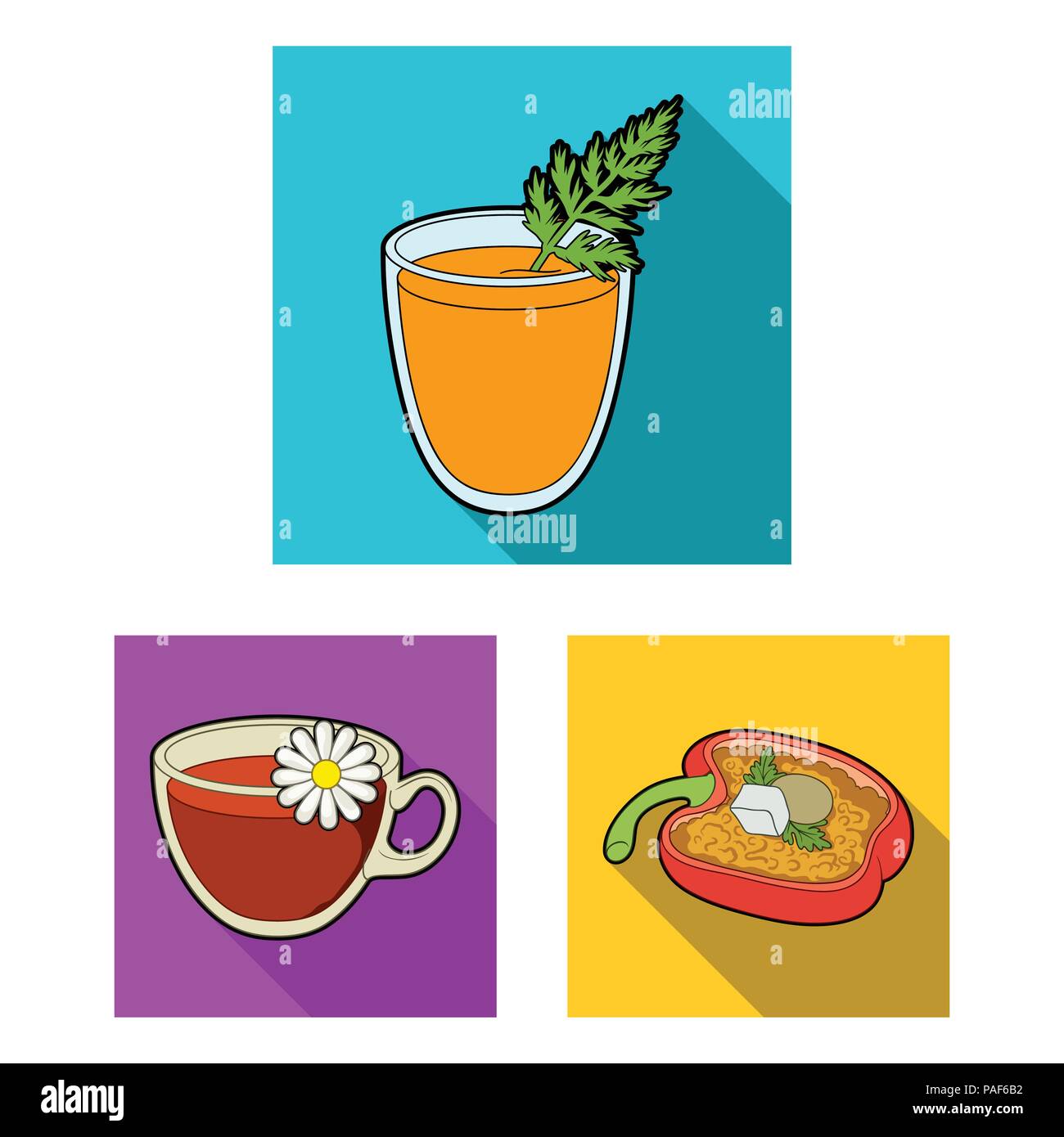 Vegetarian dish flat icons in set collection for design.Vegetable and ...