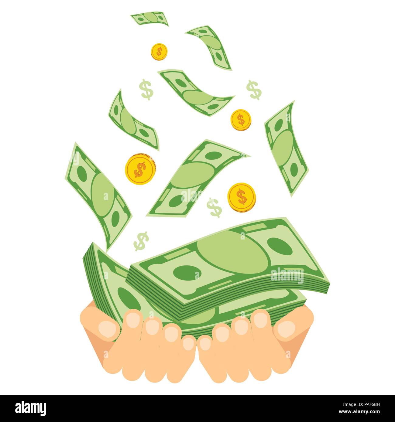 Stack money in hands Cut Out Stock Images & Pictures - Alamy