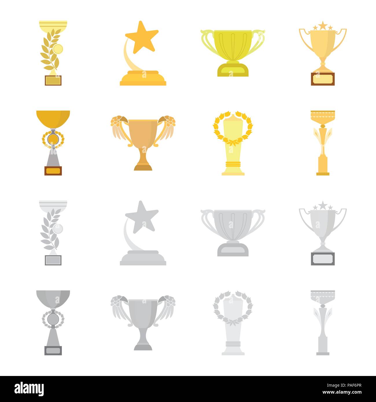 Gold Cup cartoon,monochrome icons in set collection for design. Winners ...