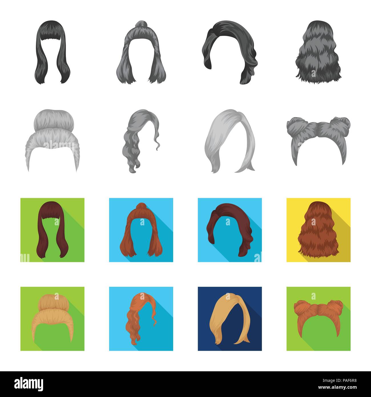 Wavy long hair back Stock Vector Images - Alamy