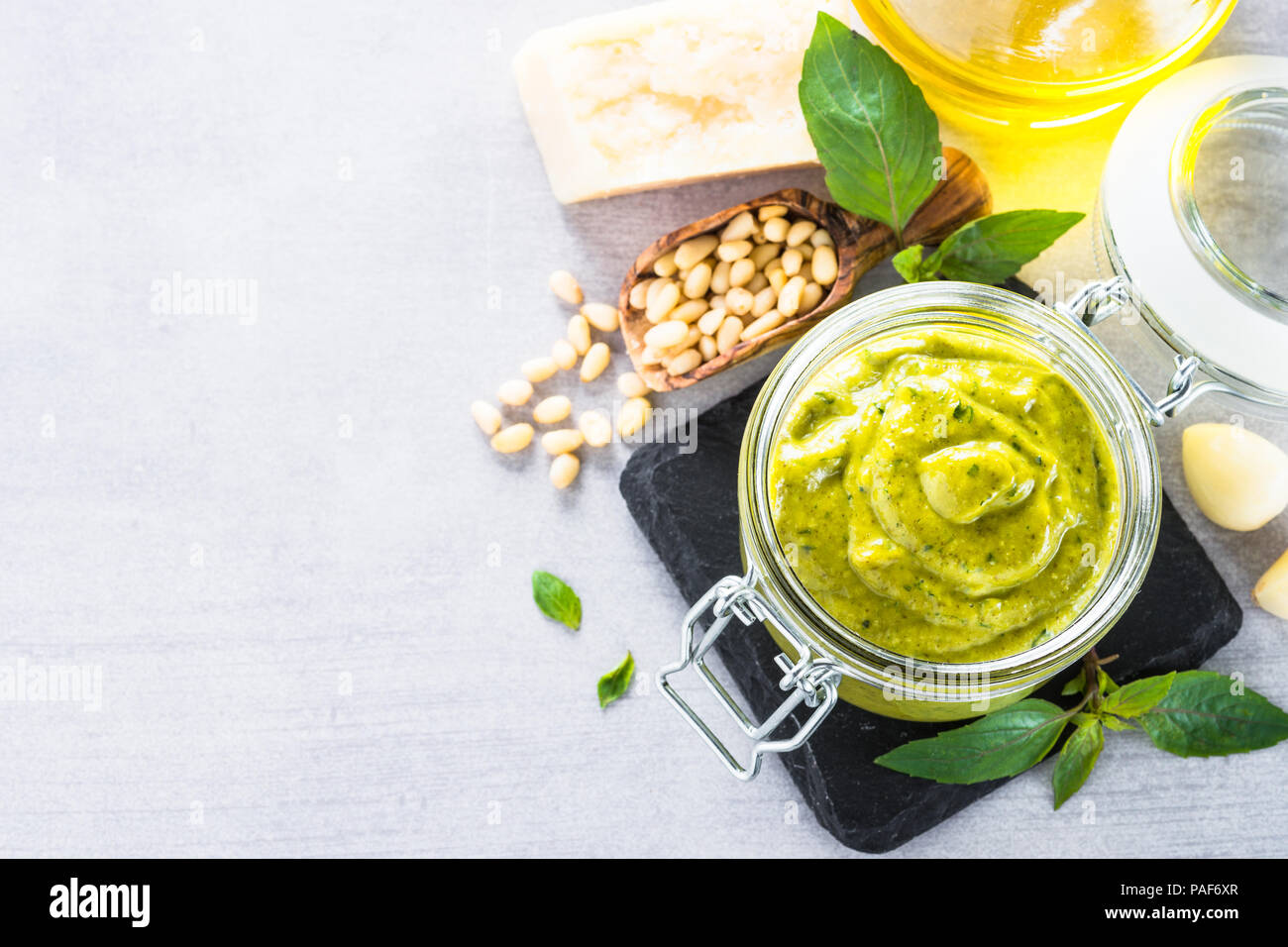 Italian cheese pesto glass hi-res stock photography and images - Alamy
