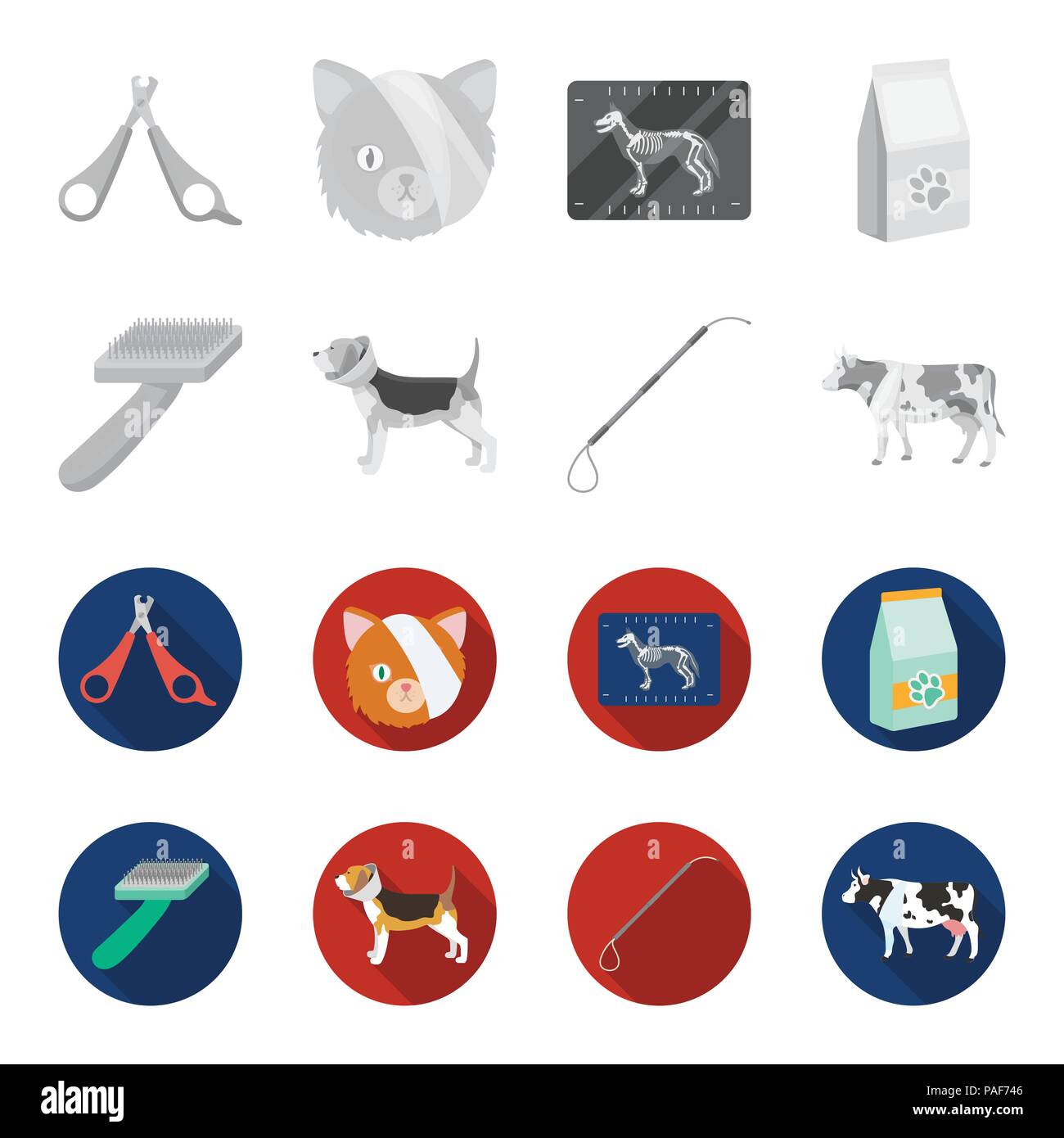 Dog, cow, cattle, pet .Vet Clinic set collection icons in monochrome ...