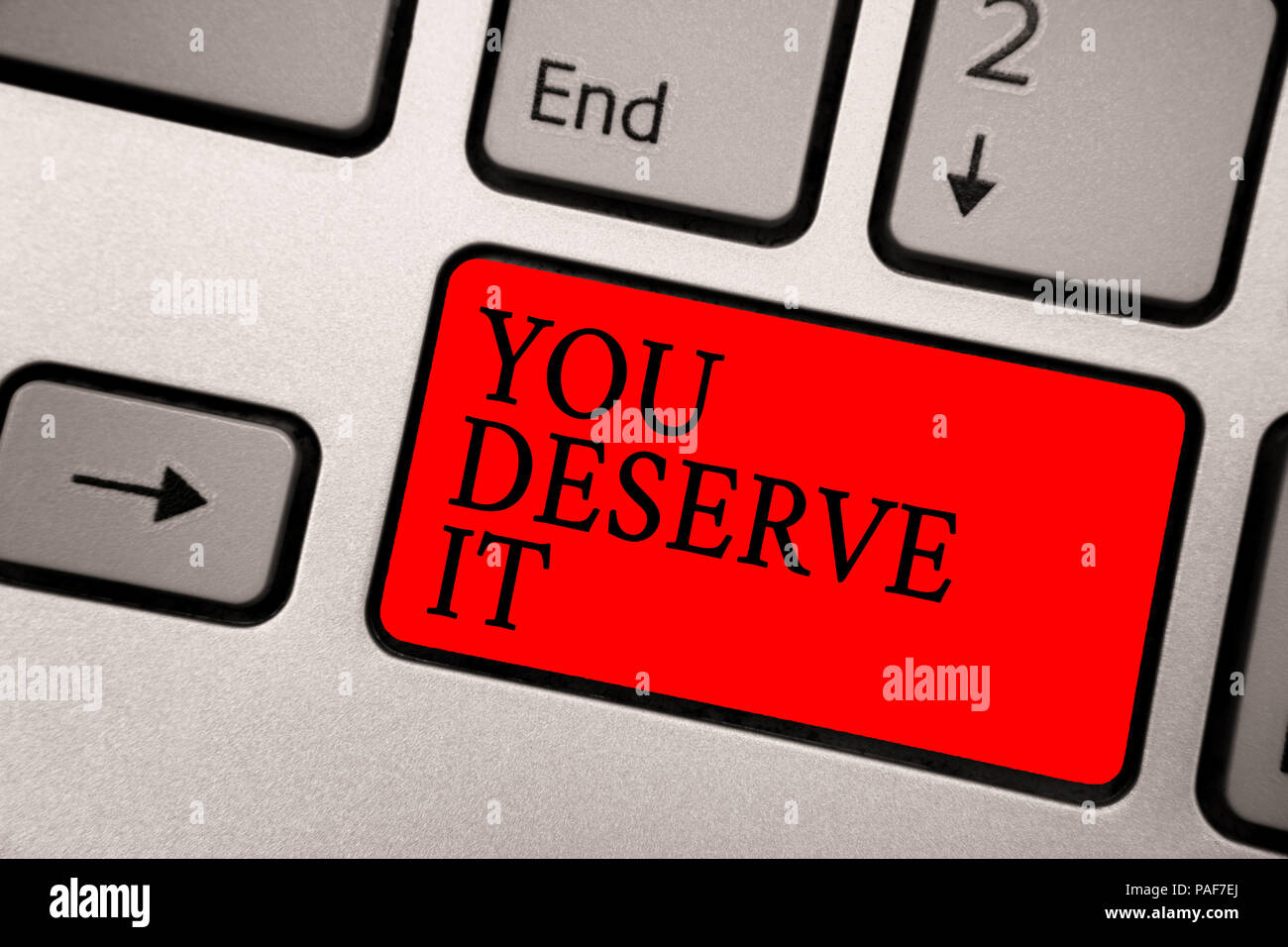 Conceptual hand writing showing You Deserve It. Business photo text ...