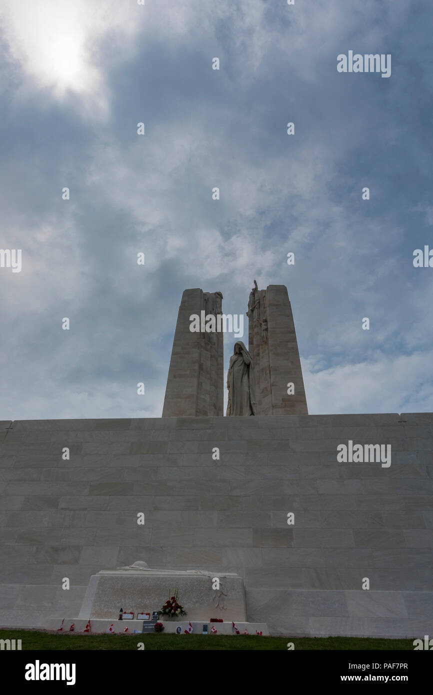 Vimy Ridge, France. The Canadian National WWI memorial, dedicated to ...