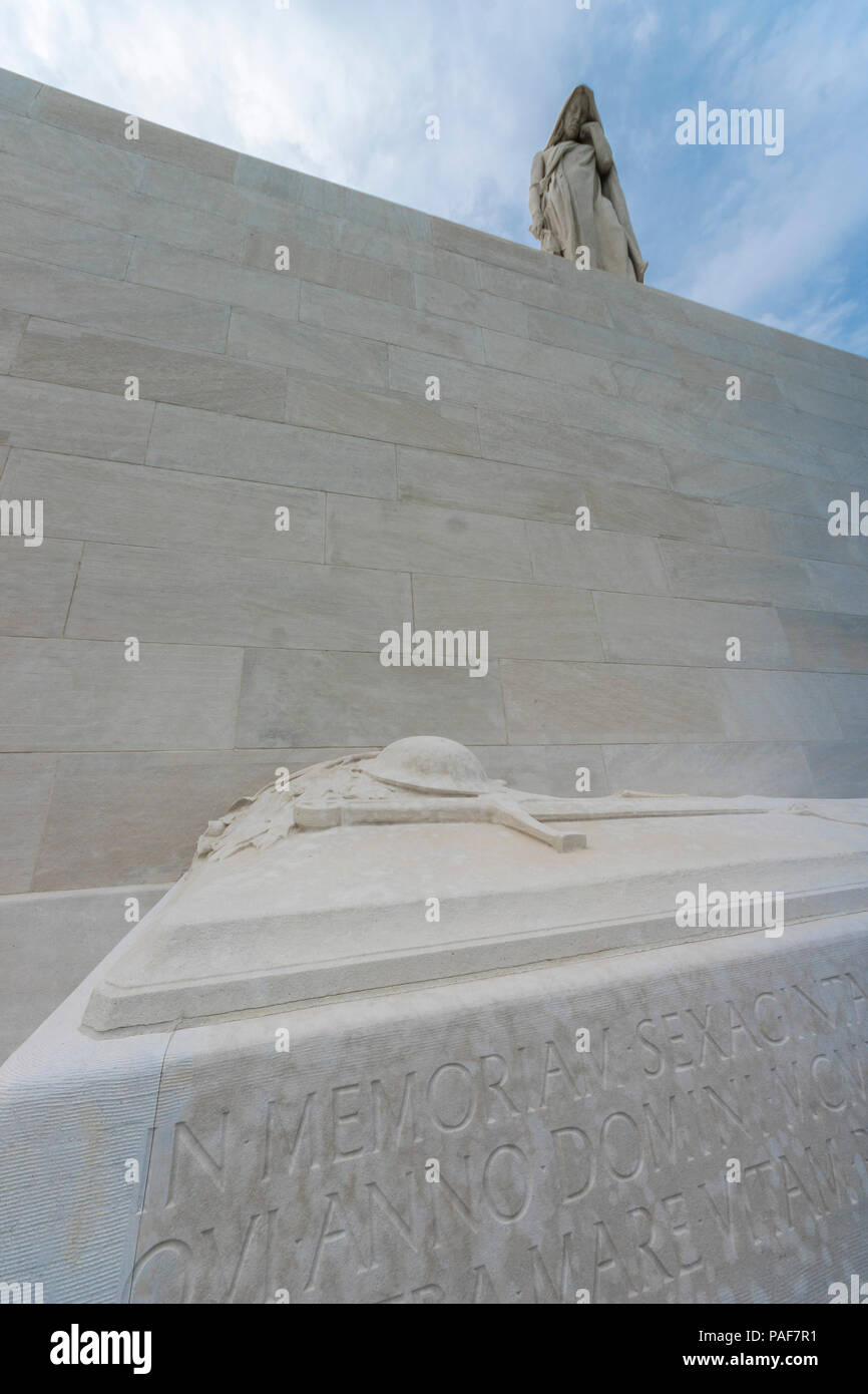 Vimy Ridge, France. The Canadian National WWI memorial, dedicated to ...
