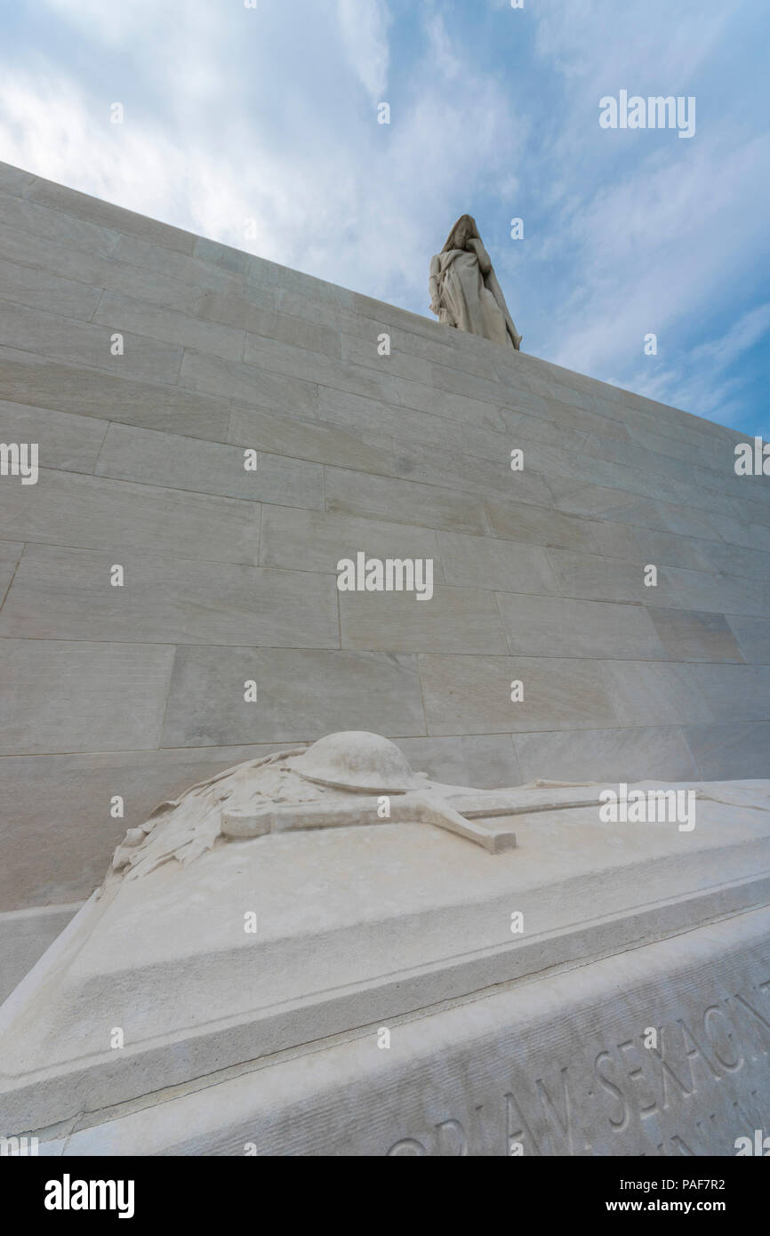 Vimy Ridge, France. The Canadian National WWI memorial, dedicated to ...