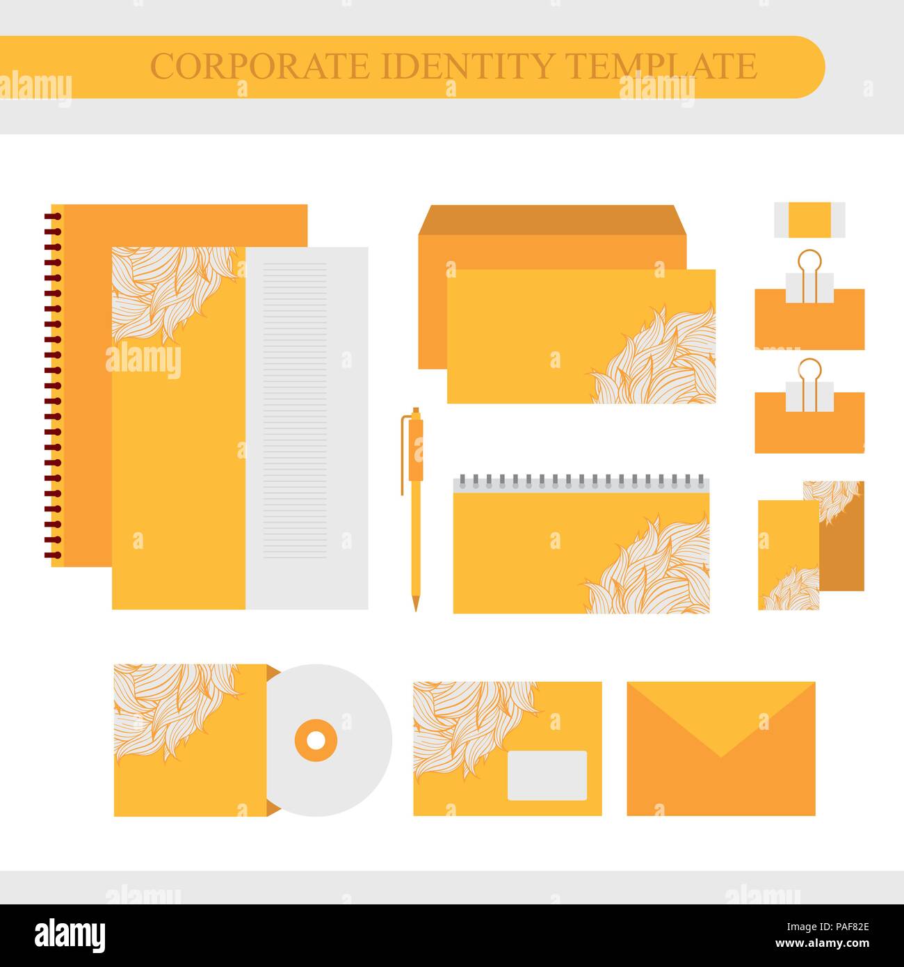Corporate identity design template with floral pattern Stock Vector ...