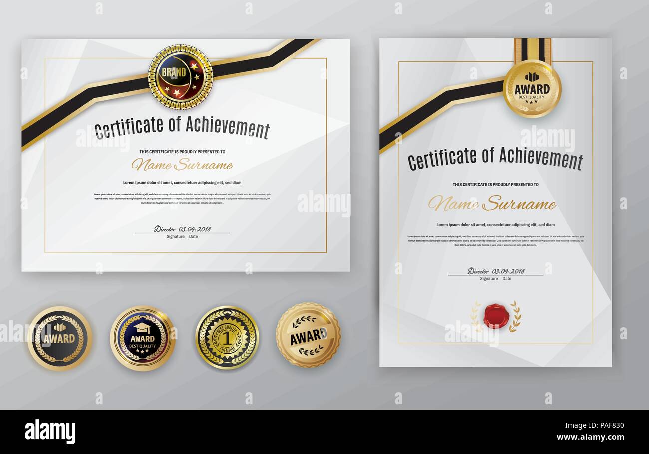 Official silver certificate with gold design elements. emblem, gold ...