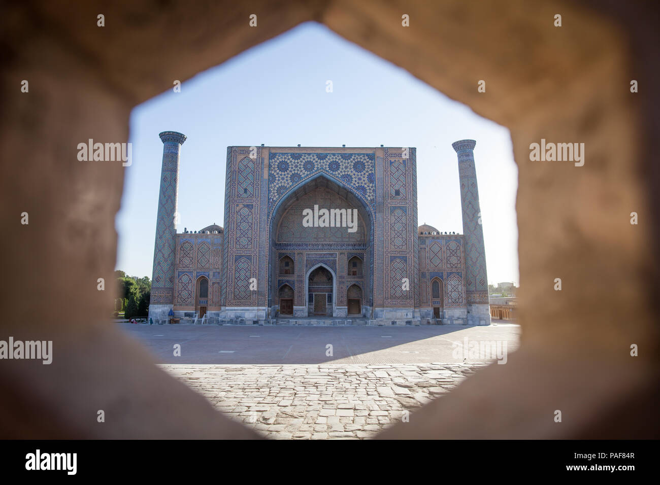 Color image of the Registan palace in Samarkand, Uzbekistan Stock Photo ...