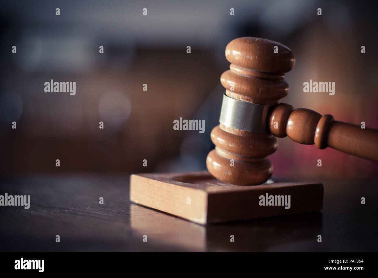 Color image of a hammer in a courtroom Stock Photo - Alamy