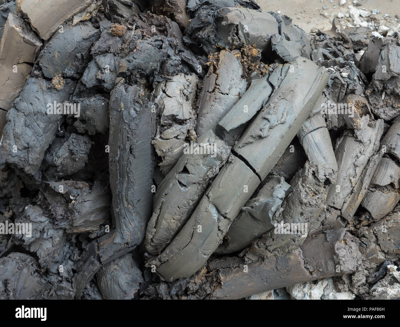 Clay pile from the construction hole for buit the commercial building ...