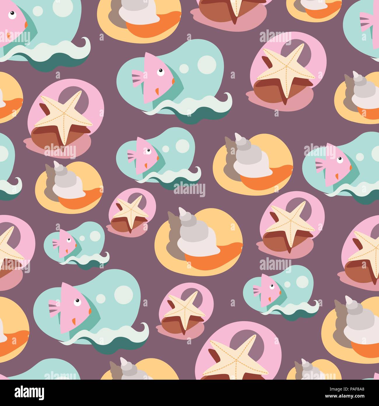 Cartoon pink fish swimming bubbles hi-res stock photography and images ...
