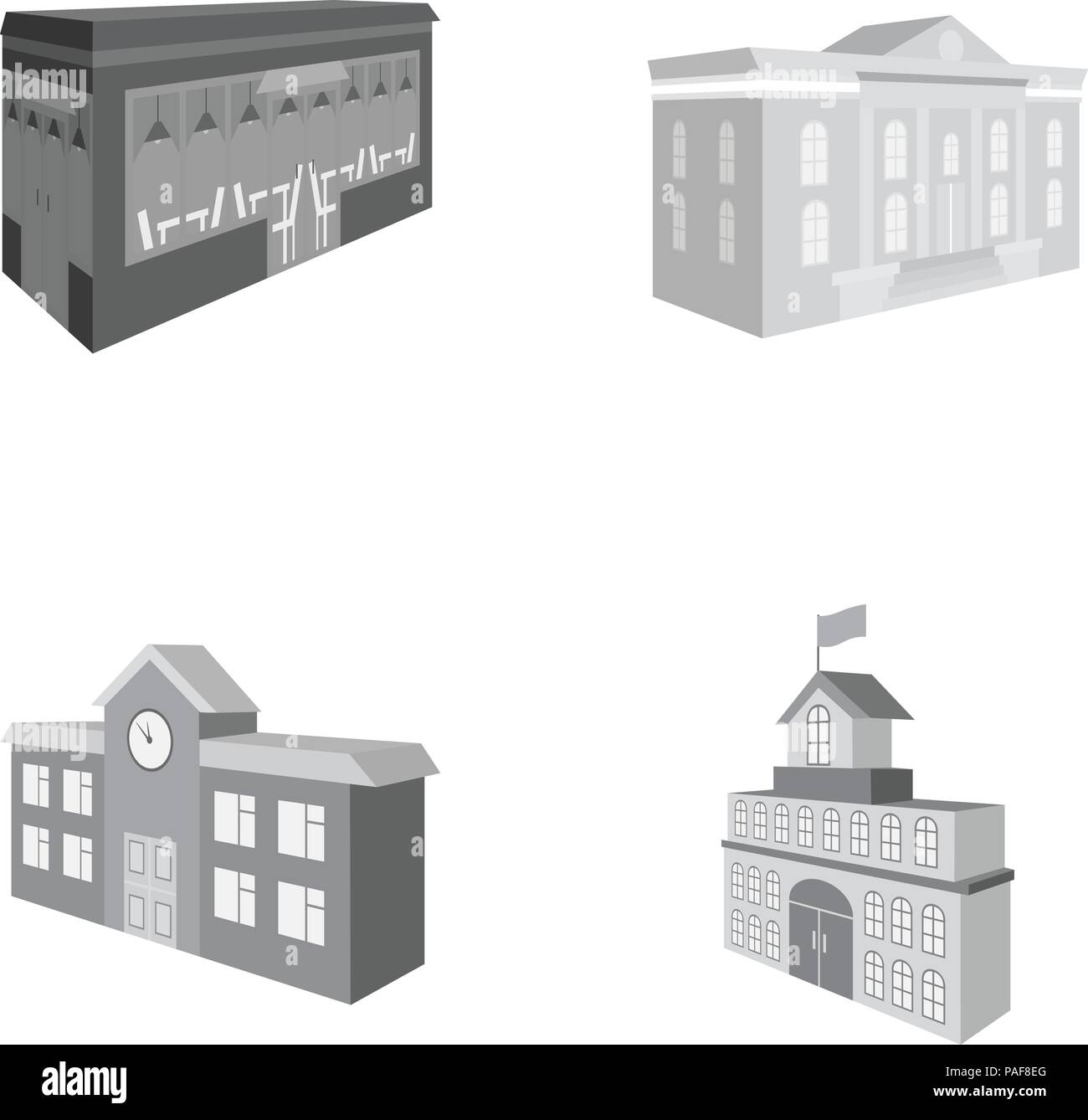 Building and architecture cartoon icons in set collection for design ...