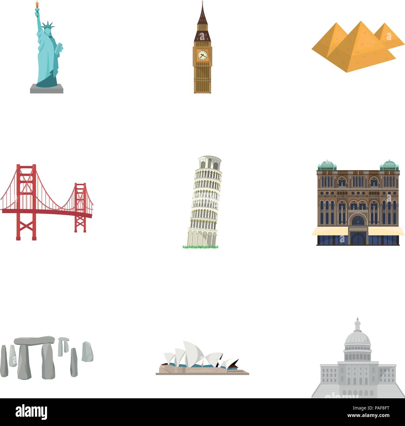 Sights of the countries of the world. Famous buildings and monuments of ...