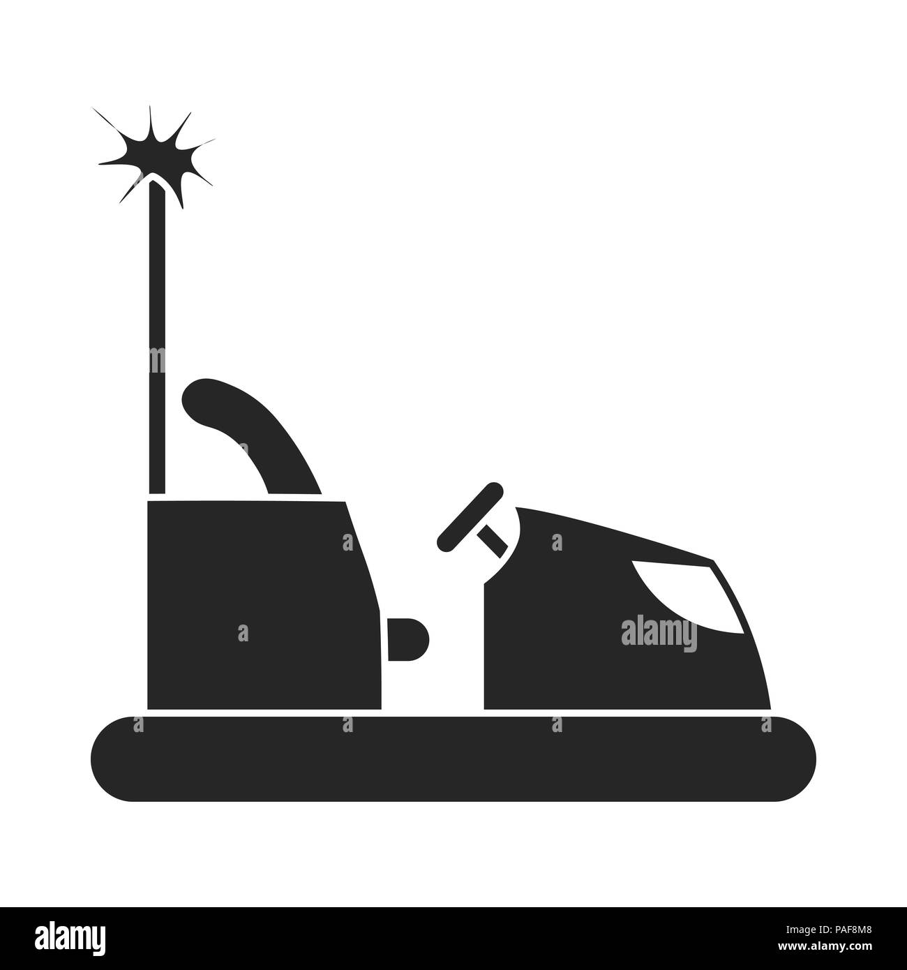 Bumper car icon in black style isolated on white background. Play ...