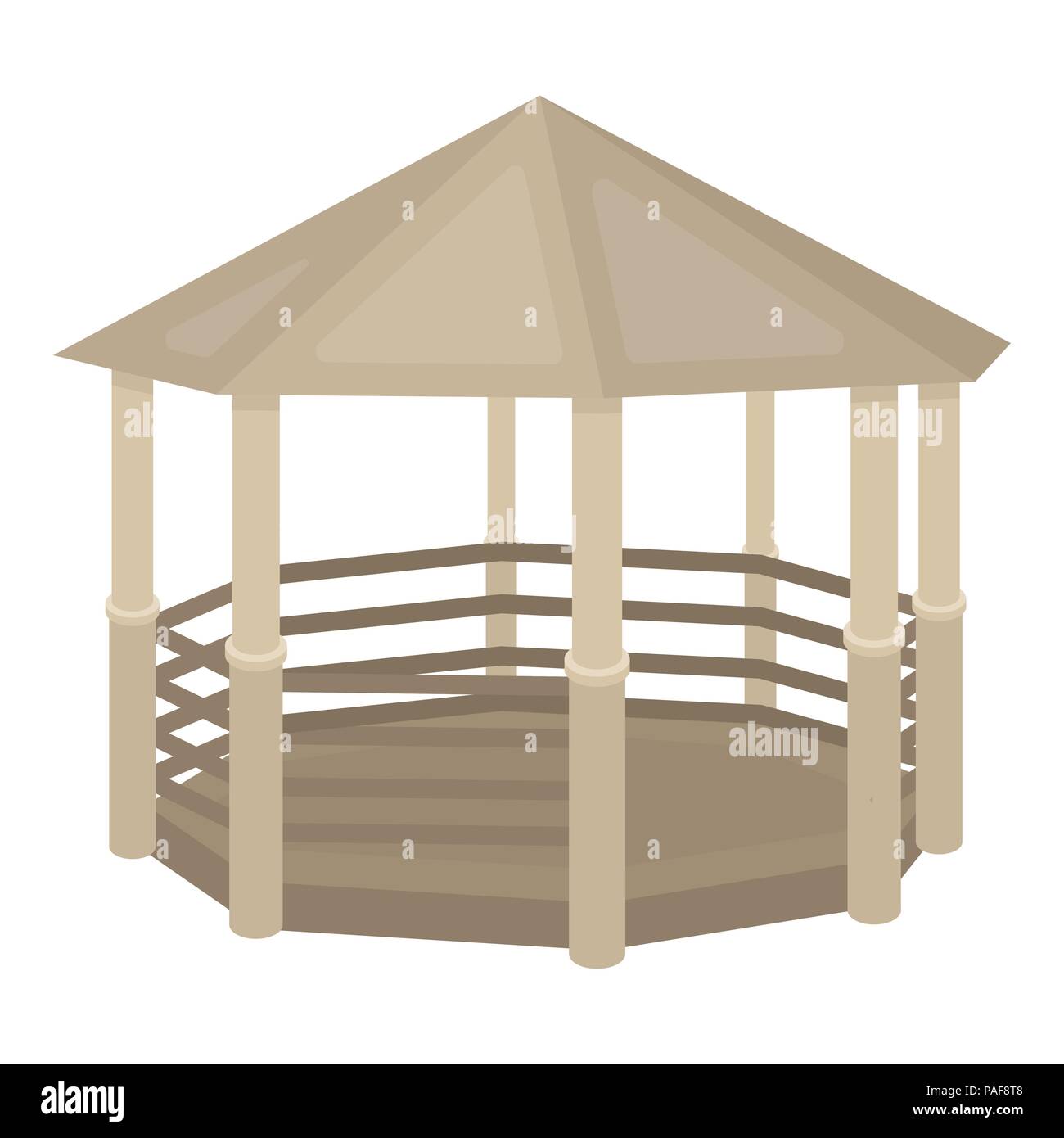 Gazebo icon in cartoon style isolated on white background. Park symbol ...